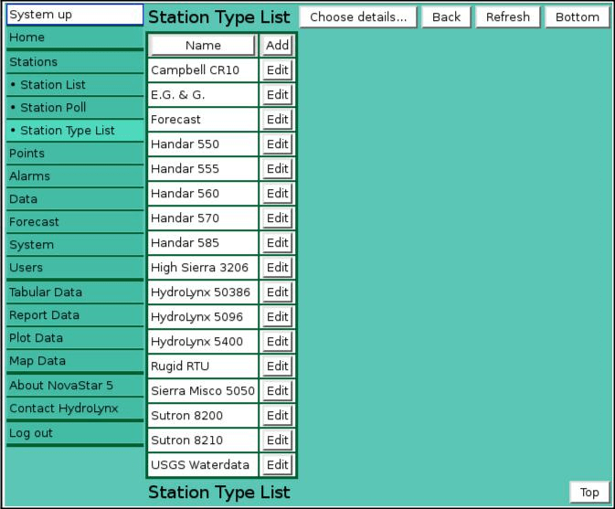 Stations and Station Types - NovaStar 5 / Administrator